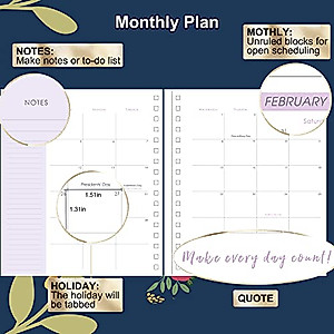 2023 Planner - Weekly & Monthly Planner 2023 with Stickers, Dated Jan 2023 - Dec 2023, 8.9" x 9.3", 12 Month Hardcover Planner for Women, Daily Spiral Agenda with Tabs, Laminated Dividers, Flower
