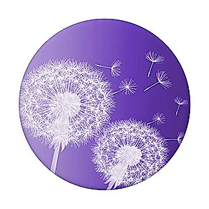 Cell Phone Pop Up Holder for Hand Grip,Cute Purple Dandelion PopSockets PopGrip: Swappable Grip for Phones & Tablets