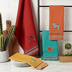 DII Tabletop Collection, Southwest Hacienda Stripe, Dishtowel Set, 18x28, Assorted, 4 Piece
