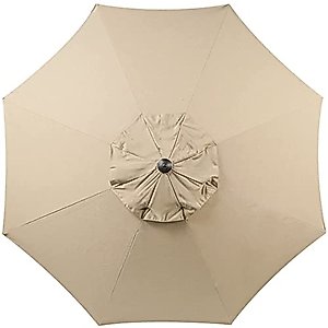 11ft Patio Umbrella Replacement Canopy Market Umbrella Top Outdoor Umbrella Canopy with 8 Ribs,Faded Resistant and UPF 50+ Sun Protection Sunbrella Fabric (Beige)