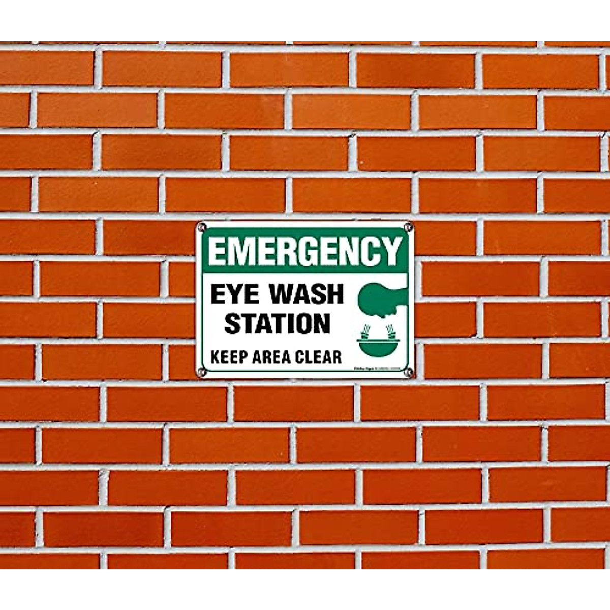 (2 Pack) Emergency Sign, Eye Wash Station Sign, Keep Area Clear Sign, 10 x 7 Inches .40 Rust Free Aluminum, UV Protected, Weather Resistant, Waterproof, Durable Ink，Easy to Mount