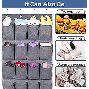 MISSLO Sturdy Fabric Hanging Shoe Organizer Over the Door Shoe Rack 24 Large Pockets Closet Holder Hanger Storage with 4 Metal Hooks for Men Sneakers Women High Heels Slippers