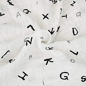 American Baby Company New Baby Welcome Kit with Muslin Cotton Swaddle Blanket & Fitted Pack N Play Playard Sheet, Alphabet, for Boys & Girls