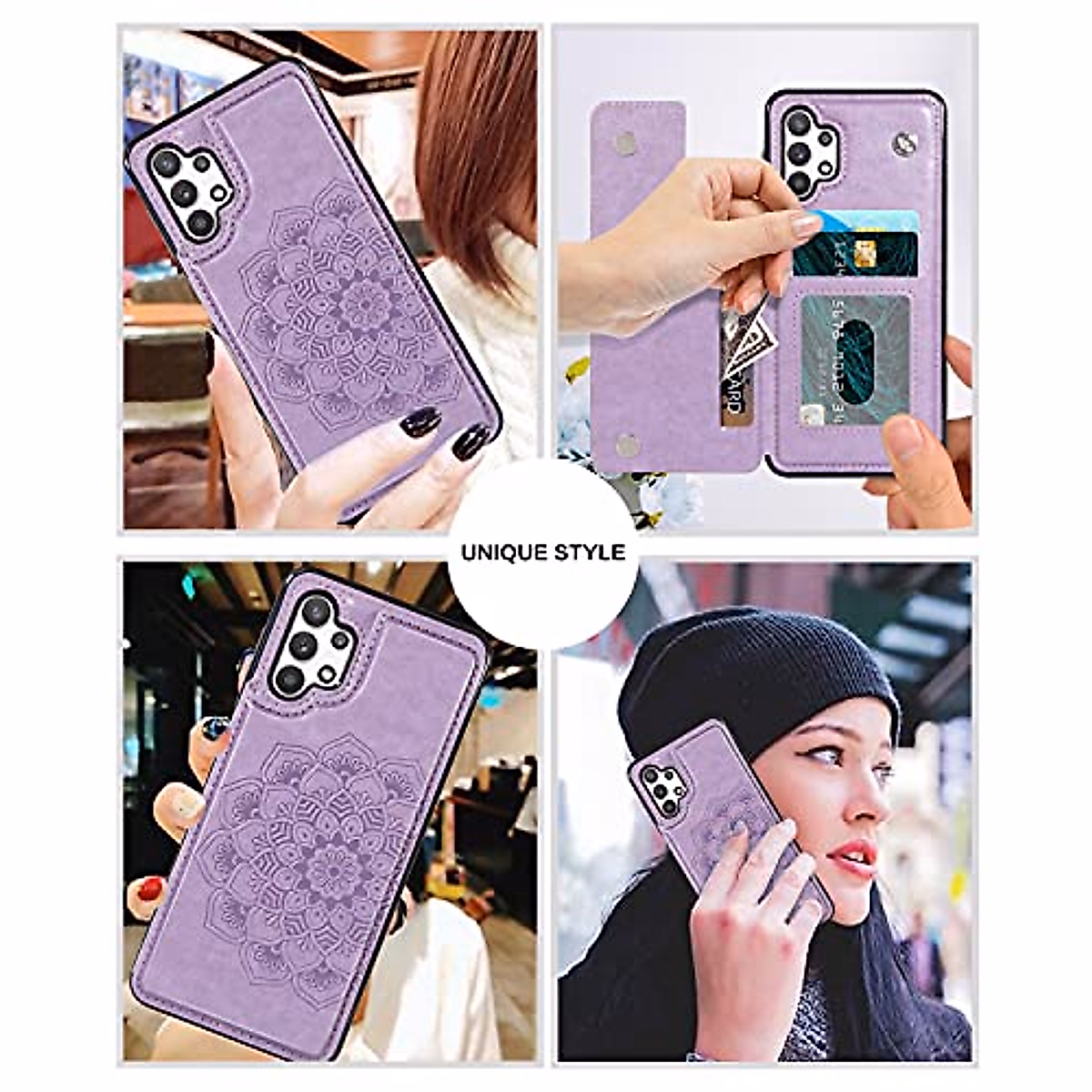 BENTOBEN Samsung Galaxy A32 5G Wallet Case, PU Leather Heavy Duty Rugged Shockproof Protective Cases with Card Slots Cash Holder Phone Case for Samsung Galaxy A32 5G 6.5 Inch 2021, Purple