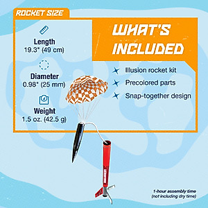 Estes Illusion Flying Model Rocket 7299| Snap Together Beginner Kit | Soars up to 1125', Mulitcolor