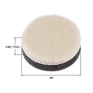 uxcell 2" Wool Felt Sponge Polishing Pad Hook and Loop Buffing Wheel Fine Polishing for Orbital Polisher Buffer 4 Pcs