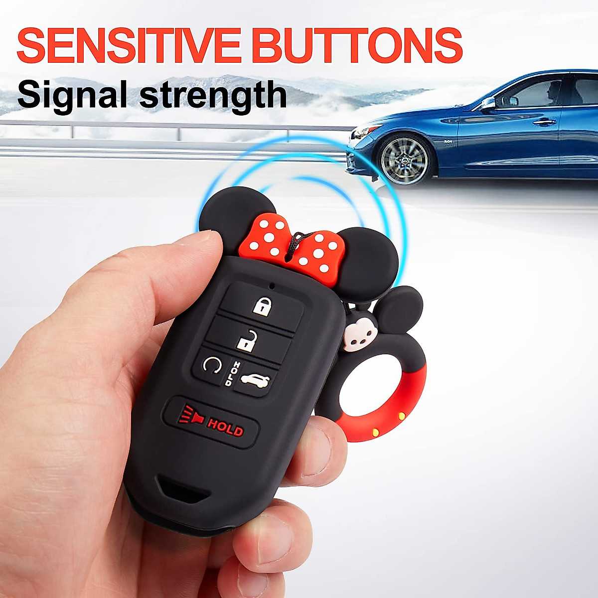 Akkya for Honda Key Fob Cover Keychain Accessories 0216