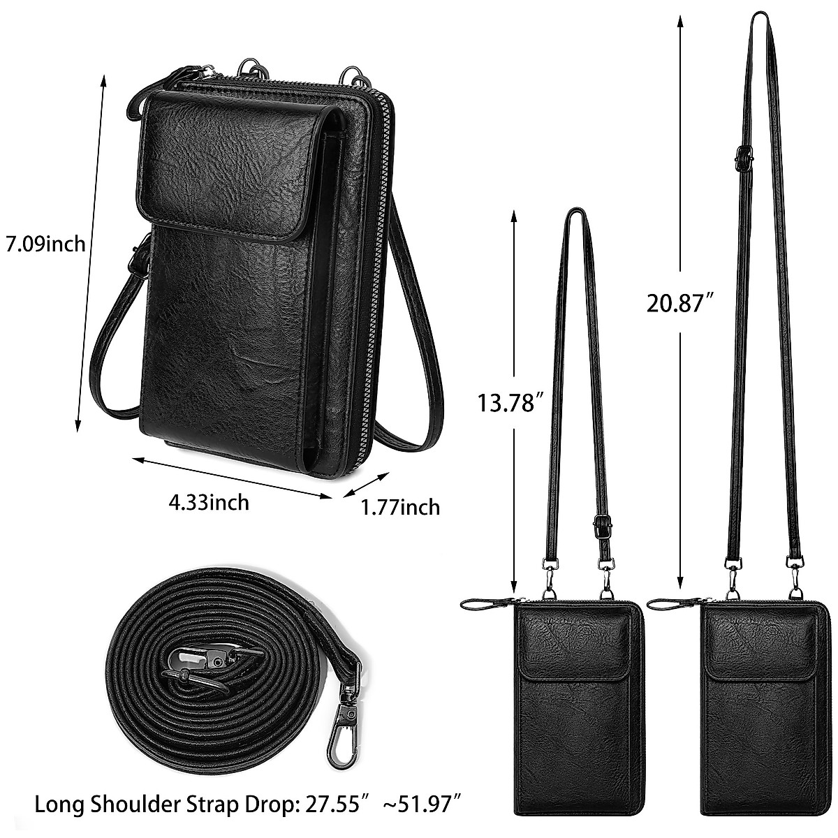 Badiya Small Crossbody Bag for Women, Cell Phone Purse Wallet, Vintage Shoulder Handbags with Credit Card Slots