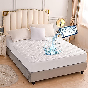 ULTRALIT Maxim - Queen Soft Cooling Mattress Quilted Topper and Mattress Pad Protector in One Quality Cotton Plush Luxury - Make Your Bed Luxurious 18" Deep Pockets (Queen)