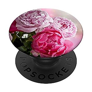Pink Peony Peonies Flowers Floral Garden Botanical PopSockets Swappable PopGrip