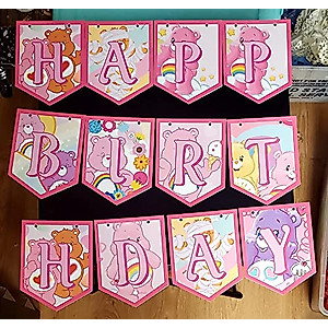 COMBO 19PC CAREBEAR BEAR INCLUDES 10FT 13PC XL SQUARE BANNER + 6PC HANGING SWIRLS PARTY SUPPLIES DECORATIONS THEME FAVOR IDEA FUN CELEBRATION HAPPY BIRTHDAY GIFT CENTERPIECE