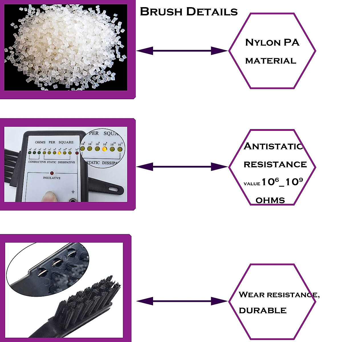 Small Anti Static ESD Safe Cleaning Dust Brush Kit for Phone Computer Keyboard Laptop Screen Camera Lens,ESD Precision Plastic Tweezers Set,Microfiber Cleaning Cloths,Air Blow Cleaner