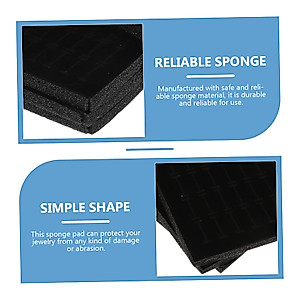 Zerodeko 20 Pcs Jewelry Box Pad Earring Sponge Tray Earring Tray Liner Foam Ring Holder Black Jewelry Display Sponge Holder Hand Jewelry Holder Black Serving Tray Sponge Mat Insert Earrings