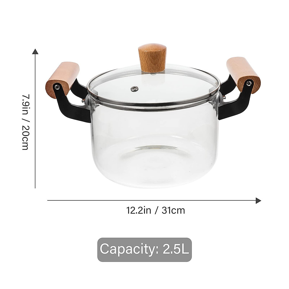 VOSAREA Glass Soup Pot Soup Pot Food Cooking Steam Pot Soup Serving Bowl Instant Noodle Bowl Noodle Pot Shabu Hot Pot Soup Pan Clear Ramen Pot Pasta Jug Glass Glass Cooking Pot