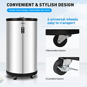 E-Macht Party Cooler - 1.8 Cu. Ft Beverage Refrigerator and Cooler with 4 Universal Wheels, 2 Removable Baskets, LCD Display for Soda Beer or Wine, Perfect for Home, Bar, Apartment