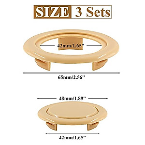 Biaungdo 3 Sets 2 Inch Outdoor Patio Table Umbrella Hole Ring and Cap Set, Standard Size Garden Beach Tablet Thicker Hole Ring Plug and Cap Set(Wood Color)