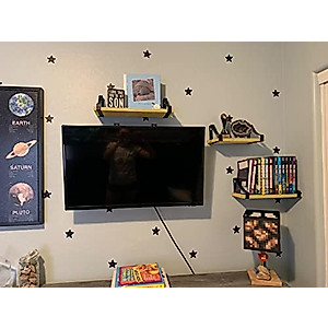 USBTESTE Floating Shelves Wall Mounted Set of 3,Wall Decor, Shelves for Wall Storage ,Kitchen, Bedroom, Bathroom, Living Room, Light Walnut