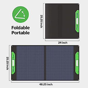 Semookii 100W Portable Solar Panel, Foldable Solar Charger with Kickstand, DC, Type C, QC 3.0, USB Ports for Phones Outdoor Camping, Compatible with Jackery Explorer 160/240/500 Power Station