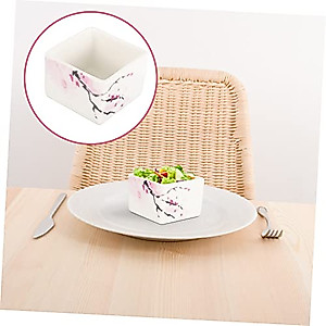 YARNOW 4pcs Ceramic Quartet Gu White Soup Bowls Suit Salad Mixing Bowls Trifle Bowls Chip and Dip Serving Set Ice Cream Bowl Square Bowls Ceramic Bowl Set Bowls Set Ceramics Cute