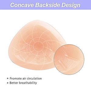 MERSTEYO Triangle Silicone Breast Forms Mastectomy Prosthesis Bra Pads Inserts Enhancers 1 Pair D+ Cup