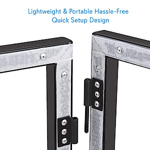 Pyle DJ Booth Foldable Cover Screen - Portable Event Facade Front Board Video Light Projector Display Scrim Panel with Folding Steel Frame Panel Stand, Stretchable Lycra Spandex - PDJFAC10 (White)