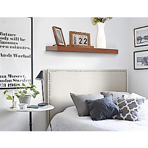 TANYRE 24 inch Rustic Farmhouse Floating Shelves, Wall Mounted Shelves for Bedroom Living Room Kitchen, Set of 2(Honey Oak)