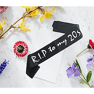 Joyiou 30th Birthday Sash and Tiara Set, Funny Dirty 30th Birthday Gift for Women, RIP to My 20s Sash & I Am 29 Plus 1 Sash, 30 Years Old Birthday Party Decorations Supplies Favor Supplies