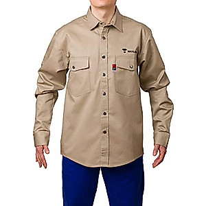 Waylander BROKK Welding FR Flame Resistant Long Sleeve Shirt for Men 9Oz Welding Shirt