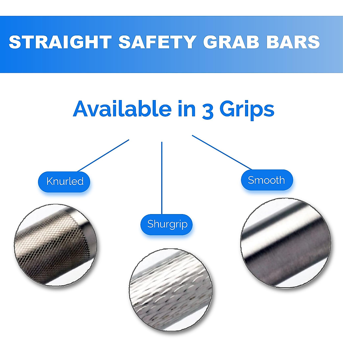 Grab Bar for Bathtub Shower - Stairs Bed Toilet Bathroom / Stand Assist & Safety Handrail / 304 Stainless Steel / Shur Grip / Oil Rubbed Bronze / 36"