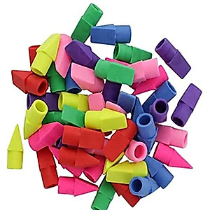 Pencil Top Eraser 25 Pack Pen Gear Multicolor Latex Free School Office Supplies