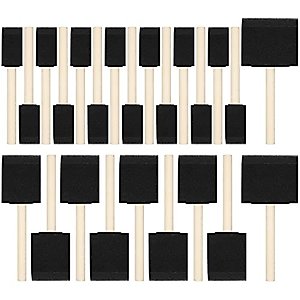 24 Pcs Foam Brush Set, Foam Paint Brushes, Wood Handle Sponge Brushes for Painting, Foam Brushes Sponge Paint Brush for Staining, Varnishes, and DIY Craft Projects (1'', 2'' and 3'')