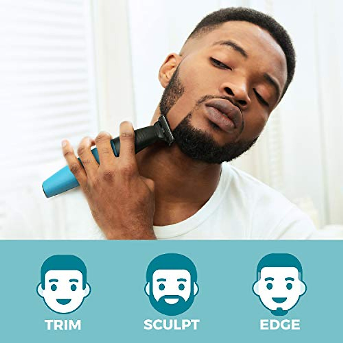 Amazon Brand - Solimo Rechargeable Beard Trimmer with 1 Blade, 3 Combs and Charging Cable