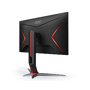 AOC 27G2 27" Frameless Gaming IPS Monitor, FHD 1080P, 1ms 144Hz, NVIDIA G-SYNC Compatible + Adaptive-Sync, Height Adjustable, 3-Year Zero Dead Pixel Guarantee, Black/Red