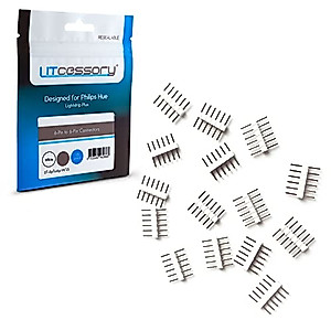 Litcessory 6-Pin to 6-Pin Connector for Philips Hue Lightstrip Plus (15 Pack, White - STANDARD 6-PIN V3)