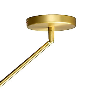 Linea di Liara Caserti Gold Sputnik Chandelier Modern Ceiling Light 6 Glass Globe Lights Mid Century Modern Chandelier for Dining Room Kitchen Bedroom Sputnik Light Fixture, UL Listed
