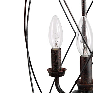 LOG BARN 3-Light Industrial Chandeliers, Vintage Foyer Hanging Lighting Fixture for Dining Room, Living Room, Cylinder Metal Shade, Bronze Finish