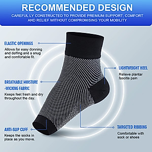 MERUYOO Ankle Brace Compression Sleeve (2 Pairs) Plantar Fasciitis Relief Socks for Women and Men, Compression Socks for Arch Support, Achilles Tendon, Neuropathy, Spain,