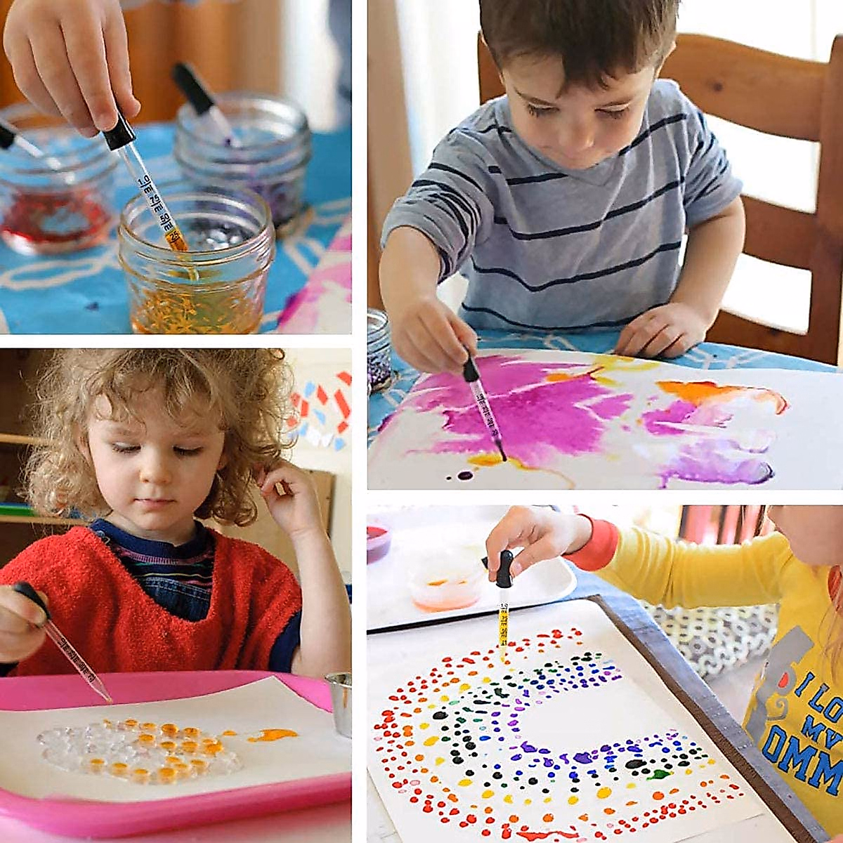 Eye Dropper for Essential Oils, Pipettes Dropper with Black Rubber Head, Calibrated Thick Glass Medicine Dropping Pipettes, 1ml Dropper Measurer, Dropper for Liquids, Straight-Tip, Bent-Tip, 5 Packs