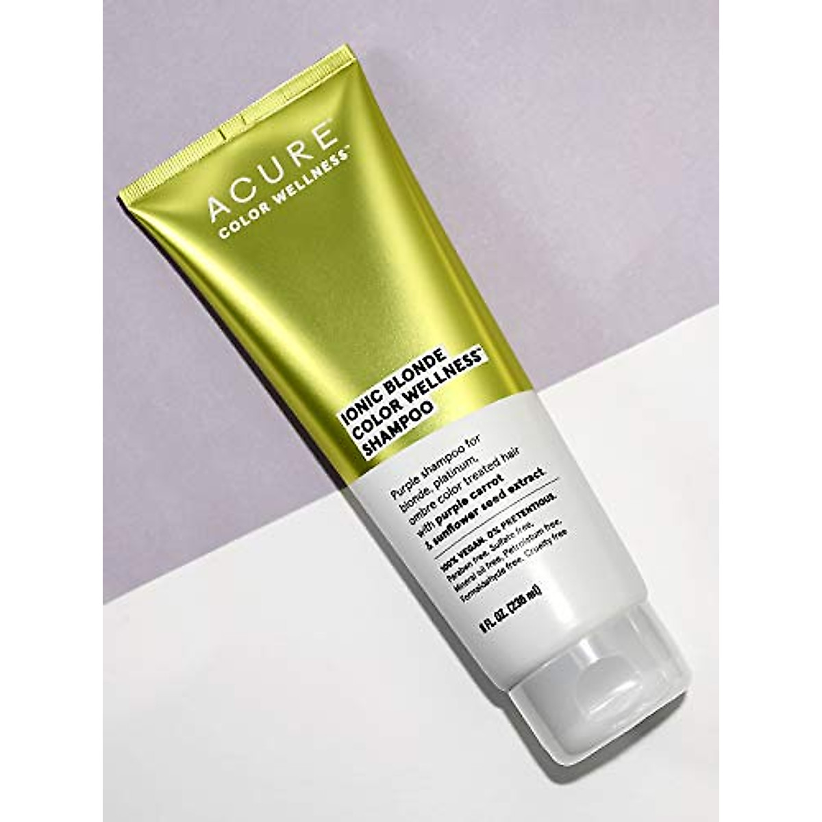ACURE Ionic Blonde Color Wellness Purple Shampoo | 100% Vegan | Performance Driven Hair Care | Purple Carrot & Sunflower Seed Extract - For Blonde, Platinum, Ombre Color Treated Hair | 8 Fl Oz