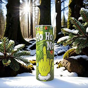 Hogg Christmas Tumbler with Lid and Straw 20oz, Ho Ho No Funny Tumblers for Women, Holiday Gifts for Adults, Christmas Coffee Mugs, Christmas Cups, Holiday Tumbler