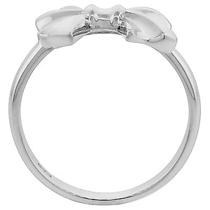 Sterling Silver Bow Ring for Women Hefty Flawless Polished Finish 3/4 inch size 9