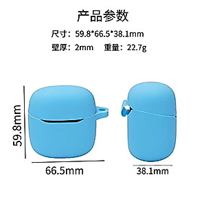 2 Pack DAYJOY Soft Silicone Protective Case Cover Compatible with JBL Tour PRO+ TWS True Wireless Bluetooth Earbuds, Protective Skin Sleeve with Key Chain (Black+deep Blue)