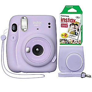 Fujifilm Instax Mini 11 Instant Camera Lilac Purple + Minimate Custom Case + Fuji Instax Film 20 Sheets Twin Pack