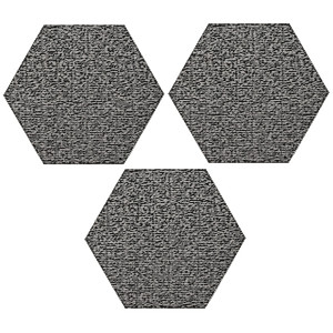 Furnish my Place Modern Indoor/Outdoor Commercial Gray Rug, Modern Area Rug, Baby Nursery Mat, Pet-Friendly Carpet for Living Room, Playroom, Made in USA, 3' Hexagon - Set of 3