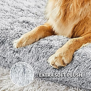 WESTERN HOME Dog Bed for Crate, Plush Dog Bed for Large Dogs with Washbale and Waterproof Covers, Orthopedic Dog Mattress with Soft Plush (41x29 inch)
