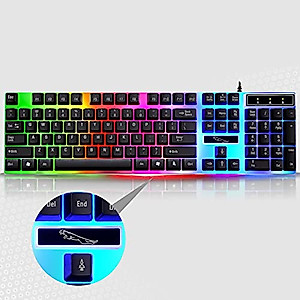 Funtasica Gaming Wired Keyboard Kit Backlit for Computer, Black