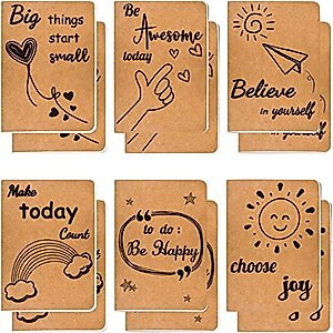 FANCY LAND 12 Pack Pocket Notebook Travel Journal Small Notebooks for Kids 80 Lined Pages A6