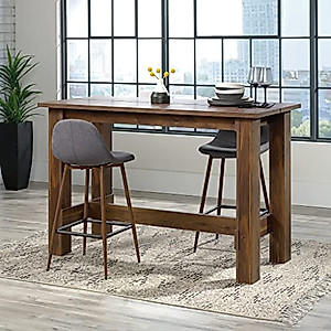 Sauder Boone Mountain Counter Height Dining Table, L: 55.12" x W: 25.59" x H: 35.39", Grand Walnut Finish