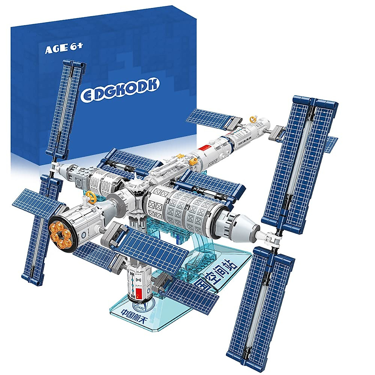 EDGKODK City International Space Station Building Toys, CNSA Tian Gong Universe Space Building Set Party Favors for Boys 8-14 (Compatible with Lego)