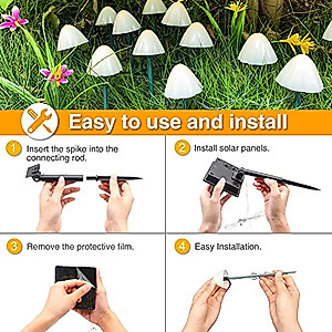 Mengji Life Solar Garden Lights, Garden Decor Solar Mushroom Lights Outdoor Waterproof - 20 Pack 8Modes